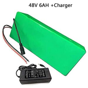 FREEDOH 48V 6Ah E-Bike Li-ion Battery 13S 2P 6000mAh Battery Pack for 200W 350W 500W 750W 850W 1000W Bike Motor for MTB Electric Tricycles Electric Scooters with BMS + Charger,T Plug