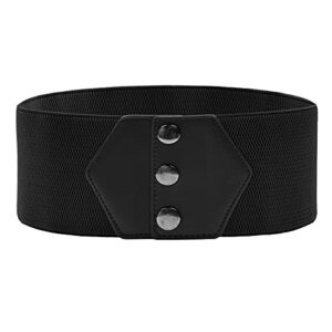 grace karin women stretchy corset belt snap button elastic waist cinch belt 10 cm wide elastic belt xx-large