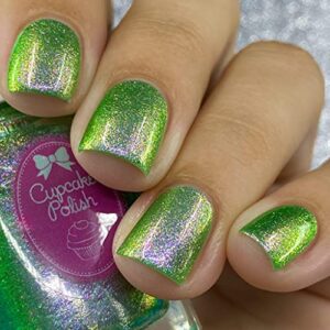 Bermuda Triangle - Grass Green Shimmer Nail Polish by Cupcake Polish