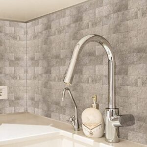 Art3d 102-Piece Peel and Stick Wall Tile for Kitchen Backsplash, Bathroom, Fireplace, 3in. × 6in. Stick on Subway Tile Stone Beige