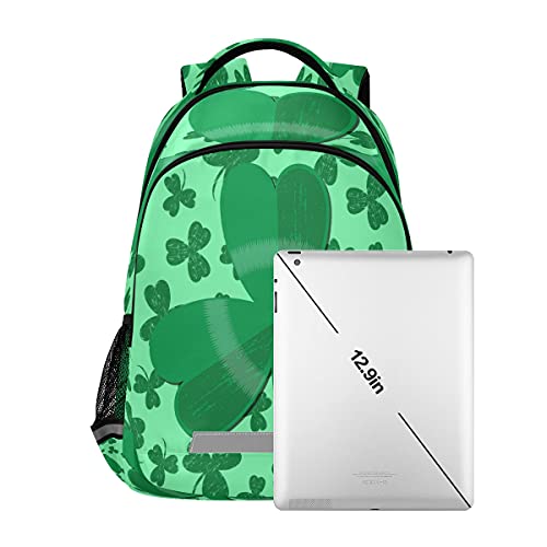 YoCosy St Patrick Lucky Clover Backpack School Bookbag Laptop Purse Casual Daypack for Teen Girls Women Boys Men College Travel