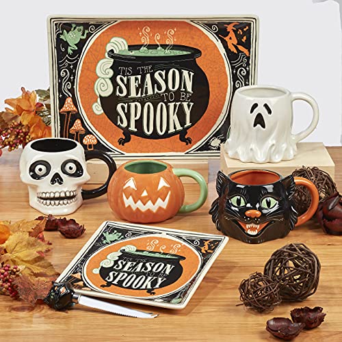 Certified International Scaredy Cat 22 oz 3-D Mugs, Set of 4 Assorted Designs