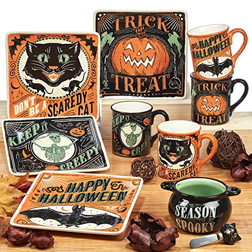 Certified International Scaredy Cat 22 oz 3-D Mugs, Set of 4 Assorted Designs