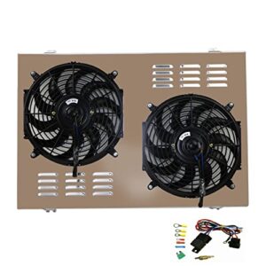 ecmrad aluminum radiator shroud+2x12"fans compatible for 1973-1991 chevy c10 c20 c30 k10, k5 blazer truck 5.7l 7.4l v8, pickup blazer/gmc