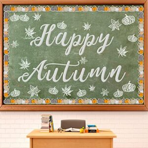 40 Pieces Pumpkin Bulletin Board Borders Fall Bulletin Border Decorations Halloween Bulletin Board Borders Fall Classroom Decorations for Halloween Thanksgiving Home Sweet Classroom (Simple Style)