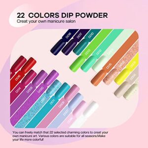 Morovan Dip Powder Nail Kit: 30 Pcs Dip Nails Powder Starter Kit with 22 Colors Dipping Powder - All Seasons Nail Dip Powder Kit for Nail Art Manicure Dip Powder Liquid Set