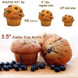 Walfos 2 Piece Silicone Loaf Pan Set and 2 Piece Silicone Texas Jumbo Muffin Pan Set- Non-Stick Silicone, Just PoP Out ! Food Grade and BPA Free !