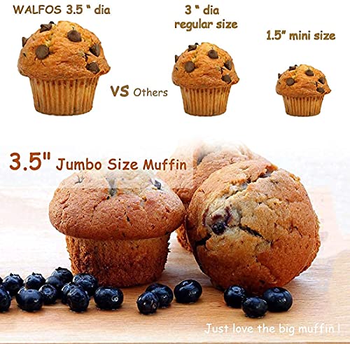 Walfos 2 Piece Silicone Loaf Pan Set and 2 Piece Silicone Texas Jumbo Muffin Pan Set- Non-Stick Silicone, Just PoP Out ! Food Grade and BPA Free !