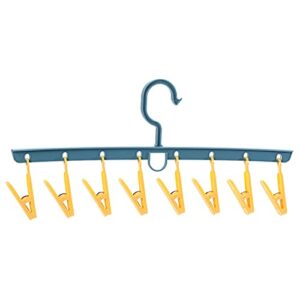 prettDliJUN Multiuses Clothing Socks Hanger with 8 Clips Antiskid Space Saving Closet Organizer Drying Rack