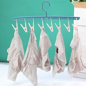 prettDliJUN Multiuses Clothing Socks Hanger with 8 Clips Antiskid Space Saving Closet Organizer Drying Rack