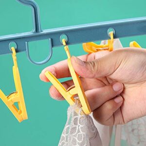 prettDliJUN Multiuses Clothing Socks Hanger with 8 Clips Antiskid Space Saving Closet Organizer Drying Rack