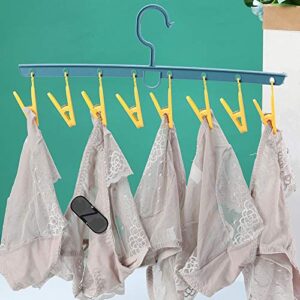 prettDliJUN Multiuses Clothing Socks Hanger with 8 Clips Antiskid Space Saving Closet Organizer Drying Rack