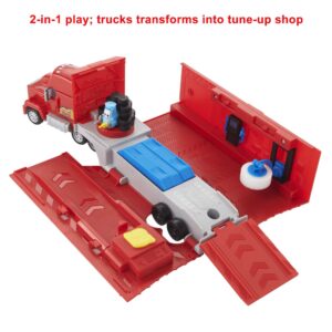 Mattel Disney Cars Toys Transforming Mack Playset, 2-in-1 Toy Truck & Tune-Up Station with Launcher, Lift & More