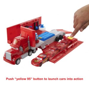 Mattel Disney Cars Toys Transforming Mack Playset, 2-in-1 Toy Truck & Tune-Up Station with Launcher, Lift & More