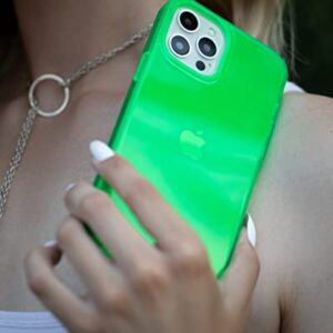 FELONY CASE - iPhone 13 Mini Neon Green Clear Protective Case, TPU and Polycarbonate Shock-Absorbing Bright Cover - Crack Proof with a Gloss Finish - Full iPhone Protection