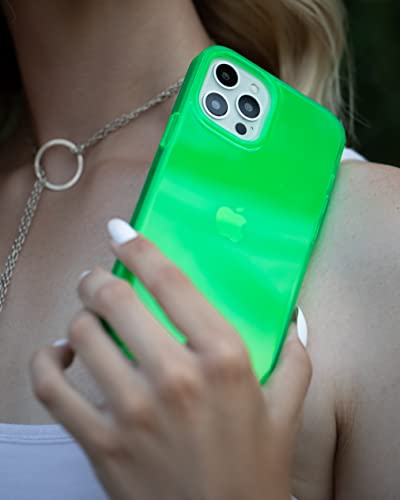 FELONY CASE - iPhone 13 Mini Neon Green Clear Protective Case, TPU and Polycarbonate Shock-Absorbing Bright Cover - Crack Proof with a Gloss Finish - Full iPhone Protection