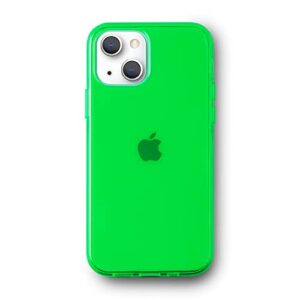 FELONY CASE - iPhone 13 Mini Neon Green Clear Protective Case, TPU and Polycarbonate Shock-Absorbing Bright Cover - Crack Proof with a Gloss Finish - Full iPhone Protection