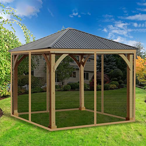 BPS Gazebo Netting Screen Replacement Universal 4-Panel Sidewalls for Backyard, Patio, Garden,Outdoor (Only Netting)