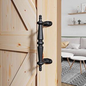 easelife 9" barn door pull handle,rustic black cast iron grab,easy install