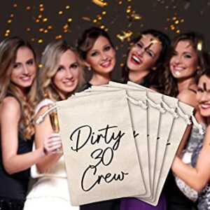 Dirty 30 Crew Gift Bags, Birthday Party Pouches With Drawstring, Party Wedding Favors, Supplies, Decoration - 5 Pcs per Pack(A12)