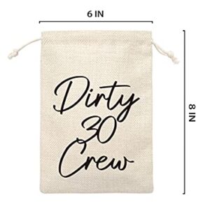 Dirty 30 Crew Gift Bags, Birthday Party Pouches With Drawstring, Party Wedding Favors, Supplies, Decoration - 5 Pcs per Pack(A12)