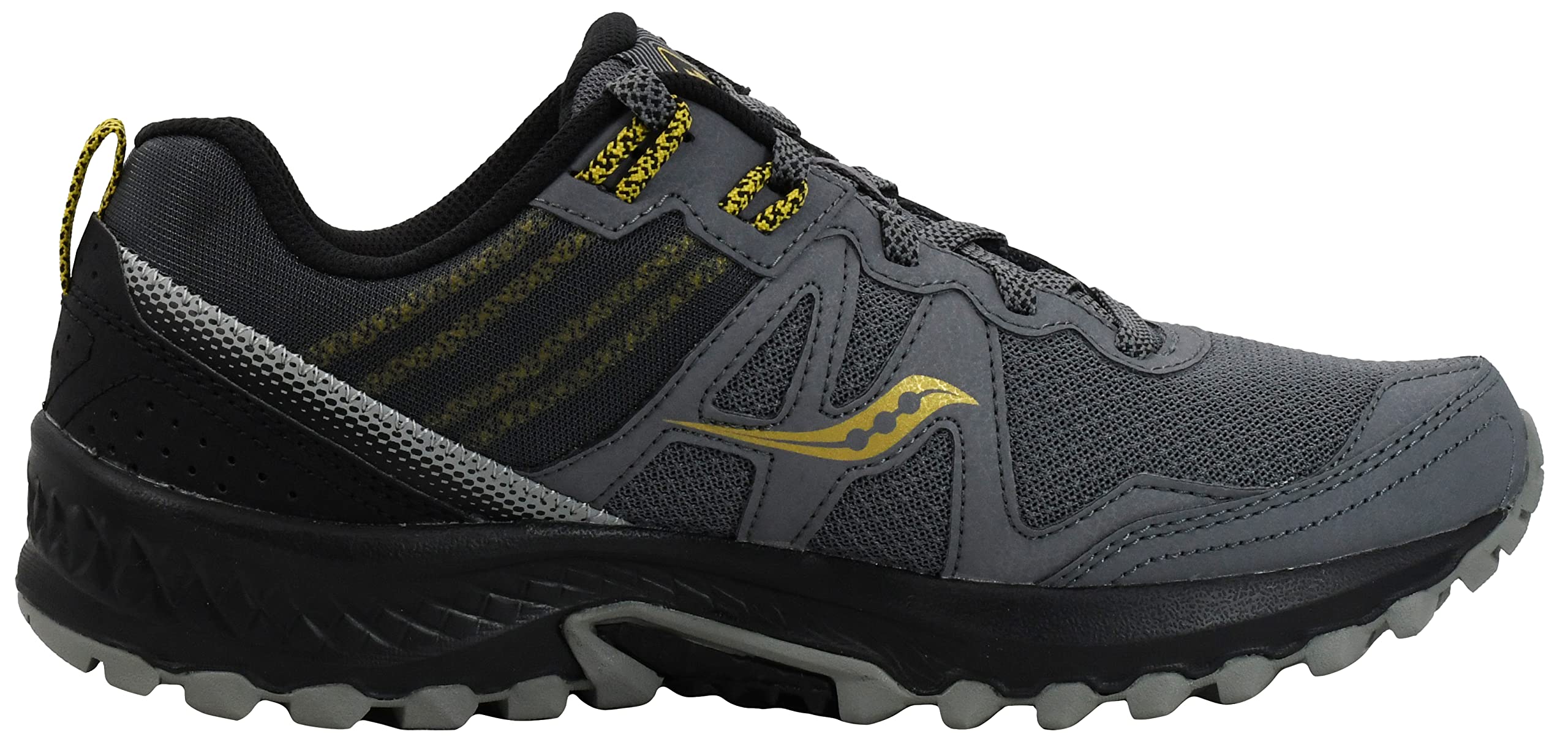 Saucony Men's Excursion TR14 Running Shoe, Dark Grey/Black/Gold, 10 W