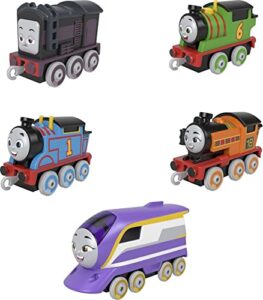 thomas & friends toy trains for kids, adventures engine pack, set of 5 push-along vehicles for preschool kids ages 3 and older