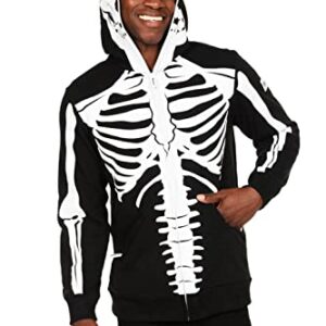 Tipsy Elves Casual Skeleton Hoodie Black White Halloween Costume Size Medium