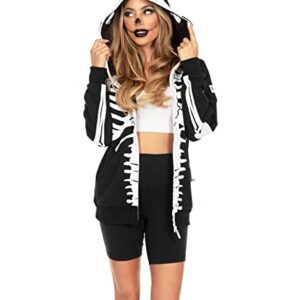 Tipsy Elves Casual Skeleton Hoodie Black White Halloween Costume Size Medium