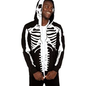 Tipsy Elves Casual Skeleton Hoodie Black White Halloween Costume Size Medium