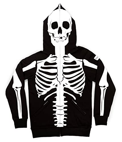 Tipsy Elves Casual Skeleton Hoodie Black White Halloween Costume Size Medium