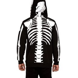 Tipsy Elves Casual Skeleton Hoodie Black White Halloween Costume Size Medium