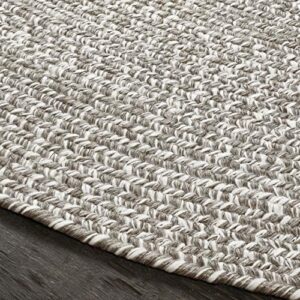 SUPERIOR Reversible Braided Indoor/Outdoor Area Rug, 4' x 6', Slate-White