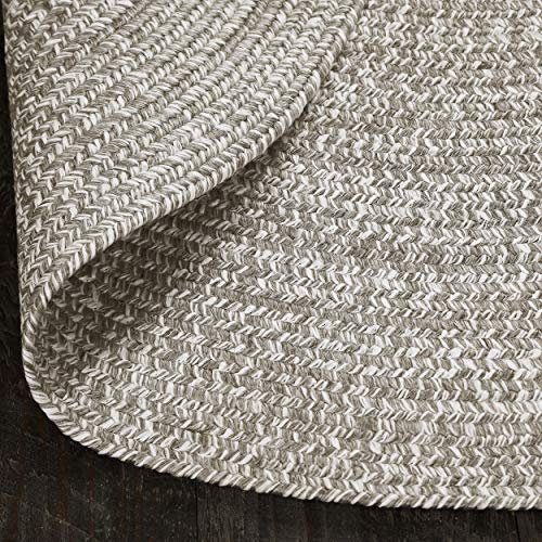 SUPERIOR Reversible Braided Indoor/Outdoor Area Rug, 4' x 6', Slate-White