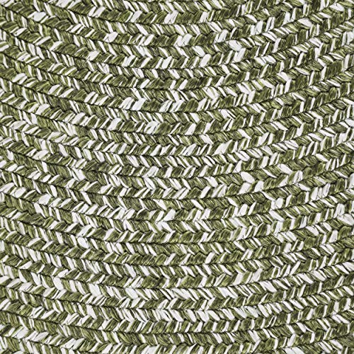 SUPERIOR Reversible Braided Indoor/Outdoor Area Rug, 2' x 8', Green-White