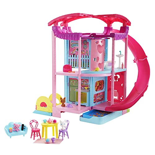 Barbie Dollhouse, Chelsea Playhouse with Transforming Areas & 20+ Pieces, Includes 2 Pets, Pool, Furniture & Accessories (Amazon Exclusive)