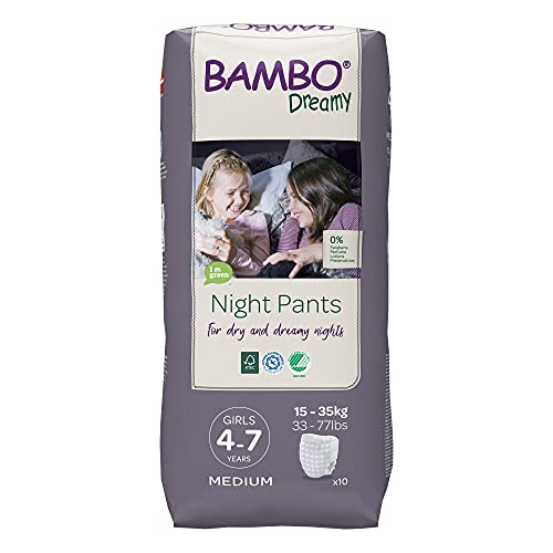 Bambo Nature Premium Dreamy Night Pants: Girls 4-7 years, 30 Count