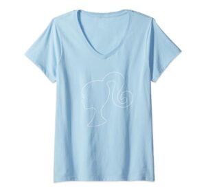 barbie ponytail silhouette v-neck t-shirt