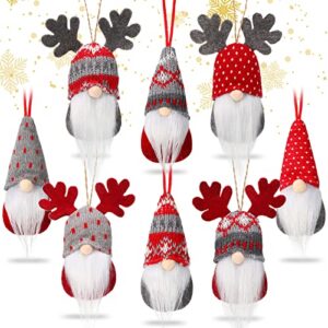 christmas tree hanging gnomes elf gnome plush christmas ornaments elk swedish handmade gnome decor mini halloween gnomes scandinavian santa holiday decoration for walls stairs windows(8 pieces)