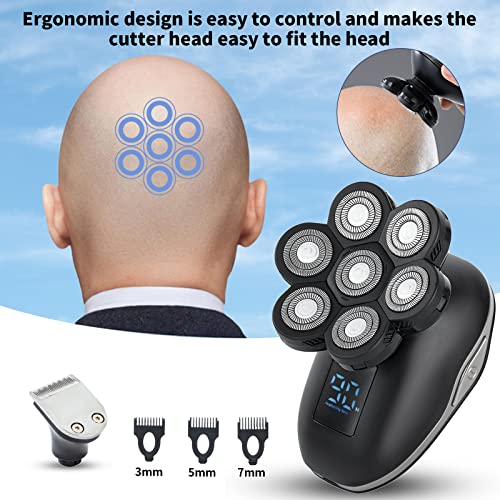 Electric Head Shavers for Men, Bald Head Shavers for Men, Head Shavers for Bald Men, Head Razor for Bald Men,Head Shaver with Nose Hair Sideburns Trimmer, LED,Travle Lock (Black)