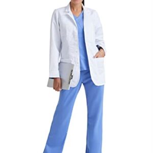 BARCO Grey's Anatomy Women's 2 Piece Long Sleeve 30" Lab Coat White XL