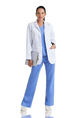 BARCO Grey's Anatomy Women's 2 Piece Long Sleeve 30" Lab Coat White XL