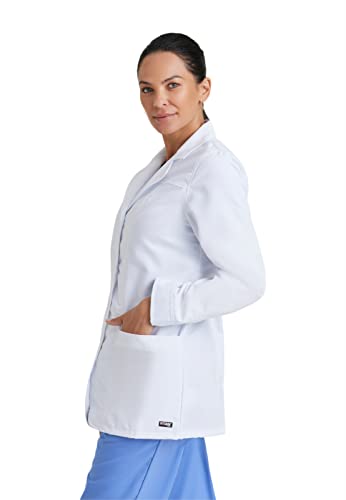 BARCO Grey's Anatomy Women's 2 Piece Long Sleeve 30" Lab Coat White XL