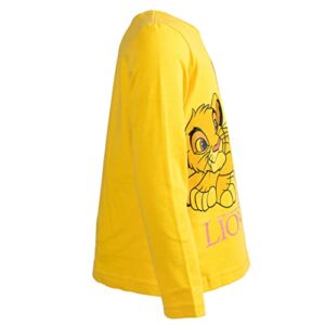 Disney Lion King Simba Nala Toddler Girls 2 Pack Long Sleeve Graphic T-Shirts Yellow/Pink 4T