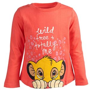 Disney Lion King Simba Nala Toddler Girls 2 Pack Long Sleeve Graphic T-Shirts Yellow/Pink 4T