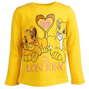 Disney Lion King Simba Nala Toddler Girls 2 Pack Long Sleeve Graphic T-Shirts Yellow/Pink 4T