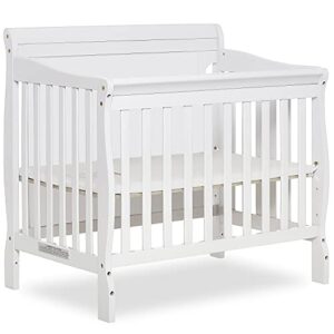 dream on me alice 3-in-1 full panel convertible mini crib, white, greenguard gold certified