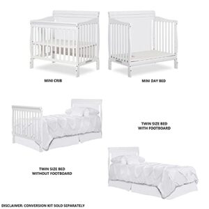 Dream On Me Alice 3-in-1 Full Panel Convertible Mini Crib, White, Greenguard Gold Certified