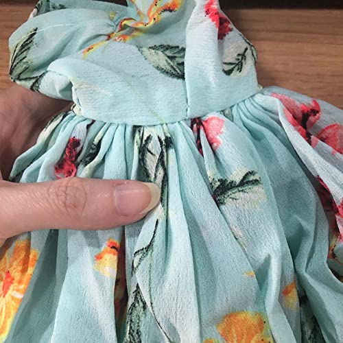 Panda Legends Blue Floral Doll Dress Handmade Evening Gown Casual Wear Doll Wedding Party Dress Doll Clothes for 23 inch Doll, for 1/3 dolls