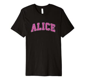 mens alice texas tx vintage sports design pink design premium t-shirt